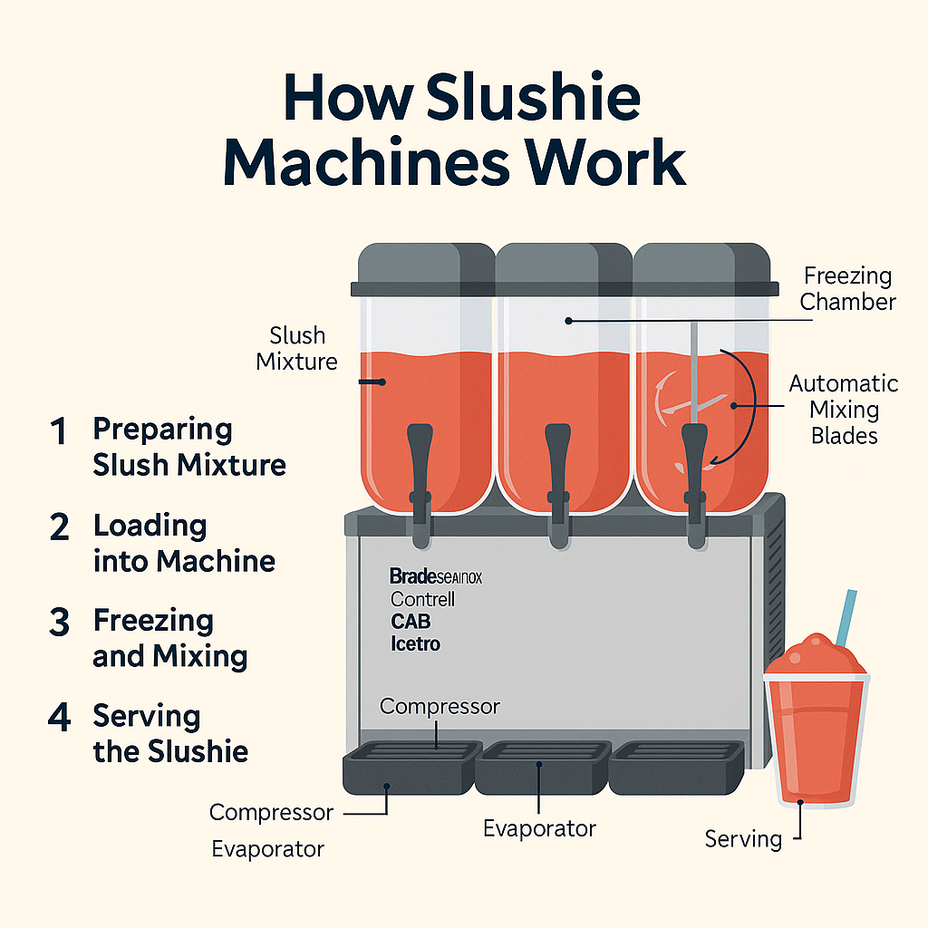 How Slushie Machines Work | Brades Emainox, Cofrimell CAB & Icetro ...