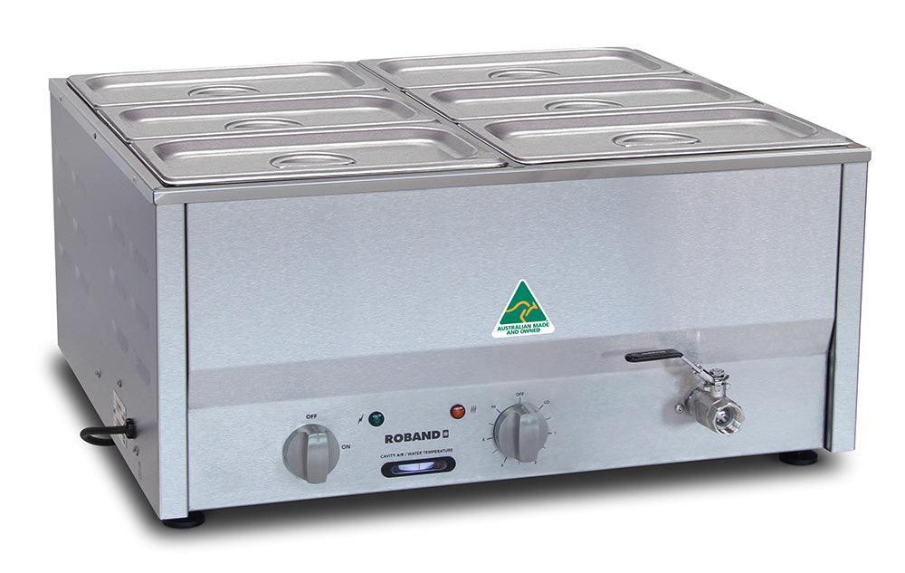 Roband Counter Top Bain Marie 6 x 1/3 size 100mm pans BM4B