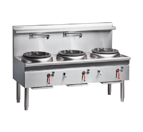 Cobra 1800mm Gas Waterless Wok with 2 Chimney burners and 1 Duckbill ...