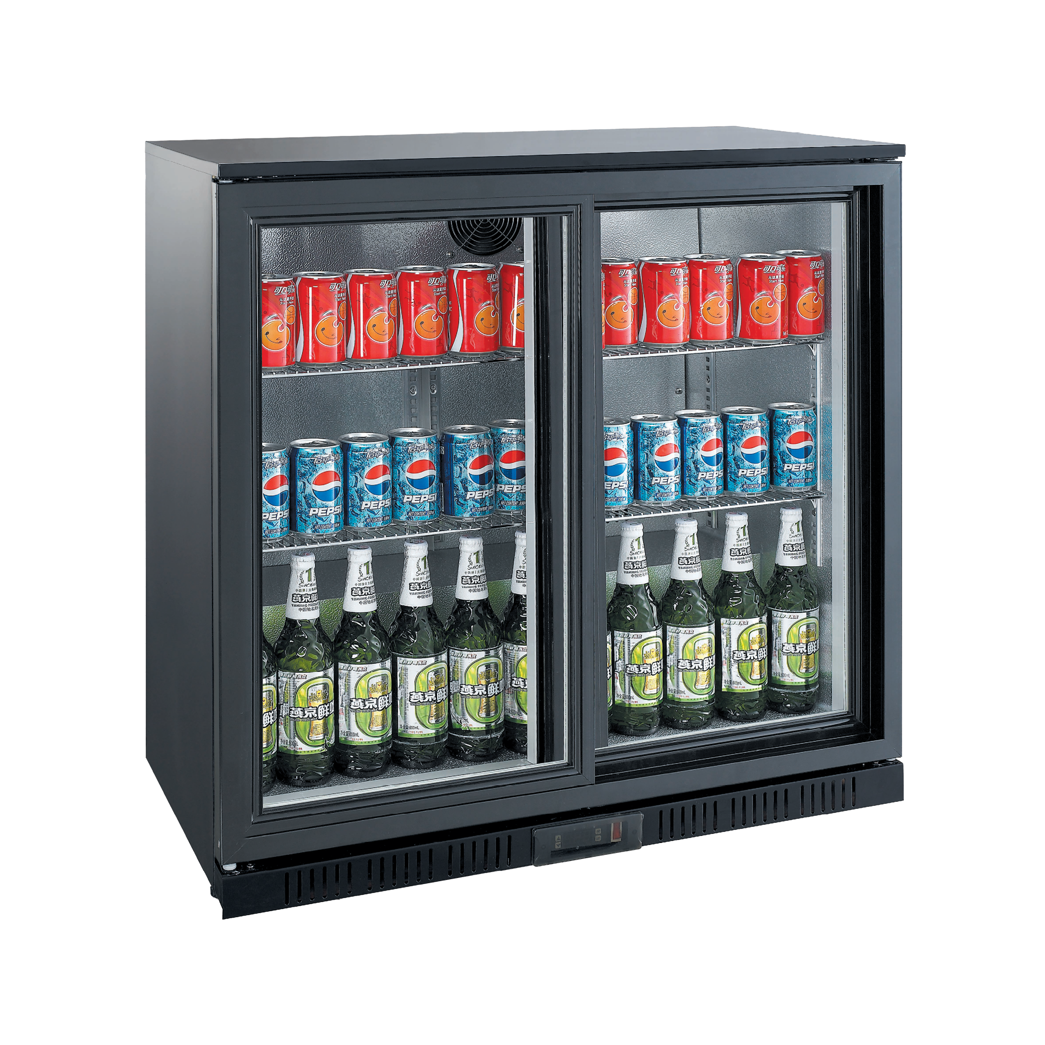 Exquisite UBC210 Two Sliding Doors Backbar Display Refrigera